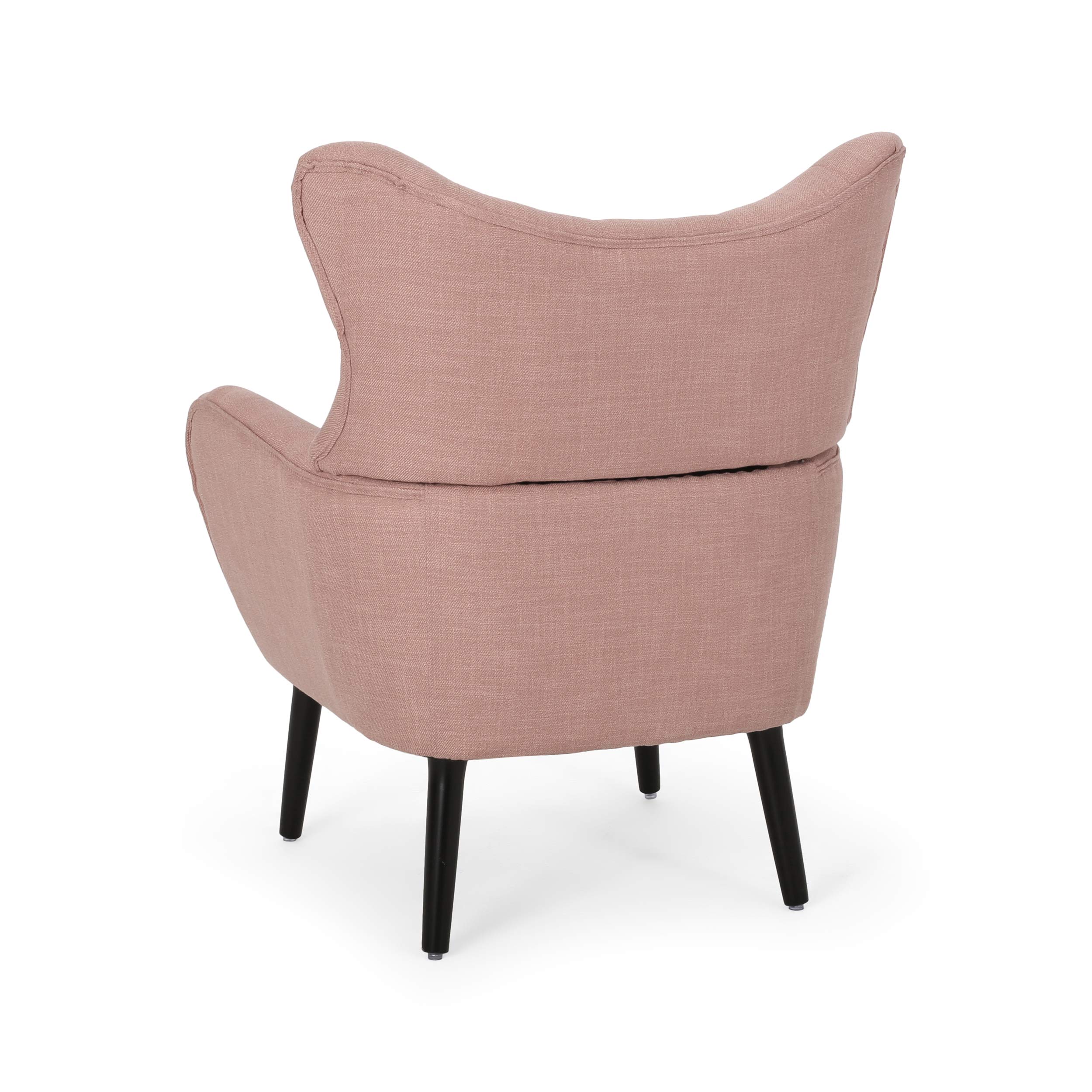 Christopher Knight Home Mandy Velvet Accent Chair, Dusty Rose, Dark Brown