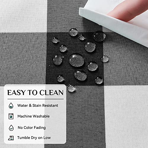 Softalker Gingham Checkered Rectangle Tablecloth - Waterproof Buffalo Plaid Table Cloth Stain Resistant Washable Polyester Table Cover for Holiday/Dining/Party - Black and White, 60 x 84 Inch