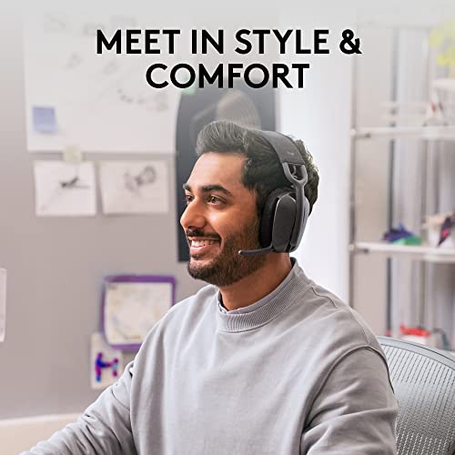 Logitech Zone Vibe Wireless Bluetooth Headphones with Noise-Canceling Mic, USB-A, USB-C, for Google Meet, Google Voice, Zoom, Mac/PC, Black