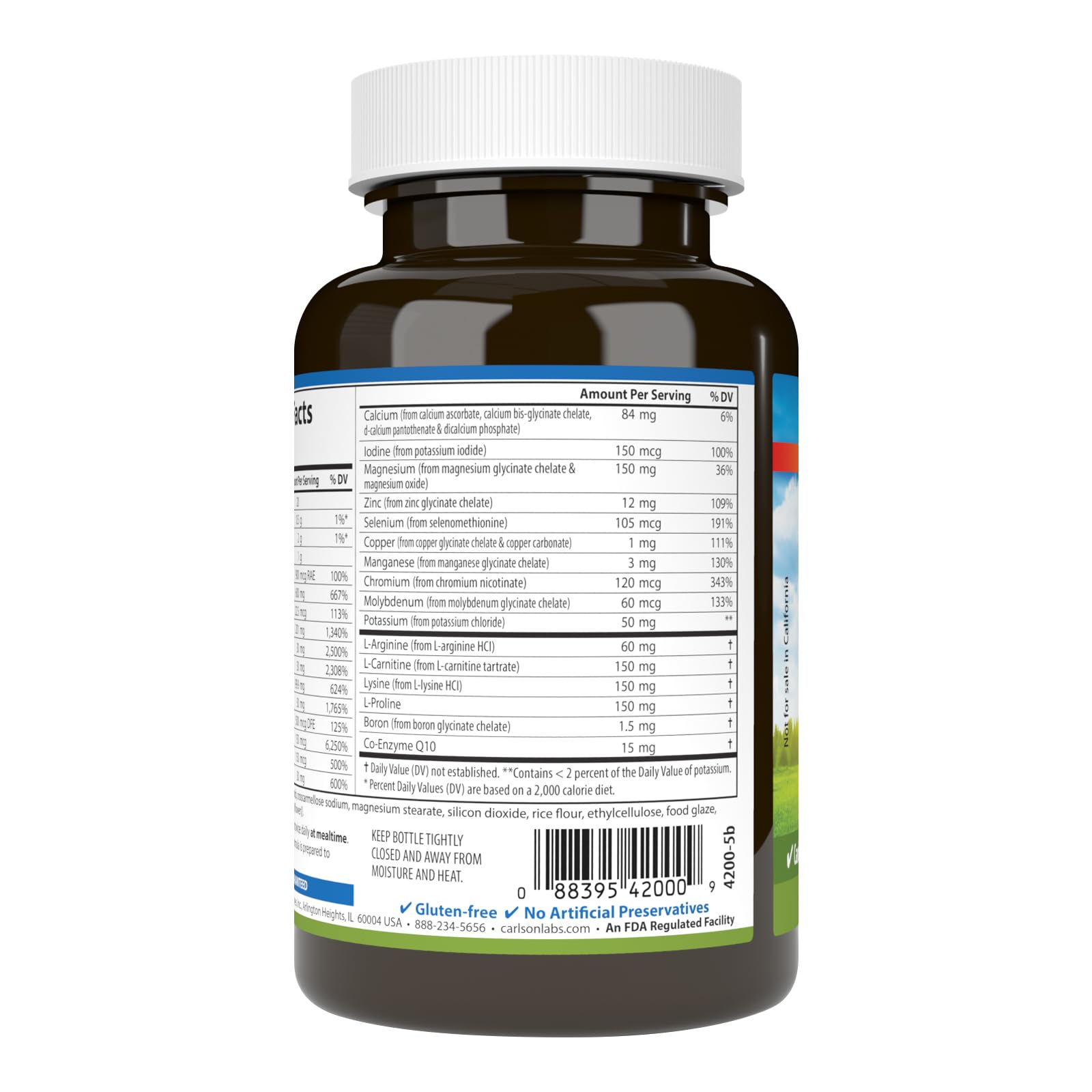 Carlson - Cardio Complete, Advanced Multivitamin, Heart Health, Circulatory Support, 90 Tablets