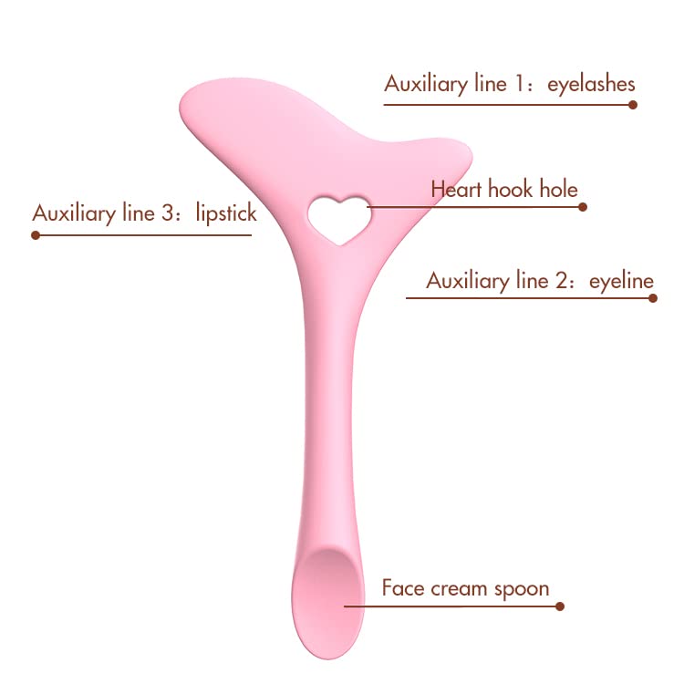 DogieLyn Reusable Multifunctional Silicone Eyeliner Stencil Winged Tip Aid Eyebrow Pencil Smoky Eyeshadow Applicators Plate Cat Shape Eye Liner Shadow Guide Template Lazy Quick Makeup Tool