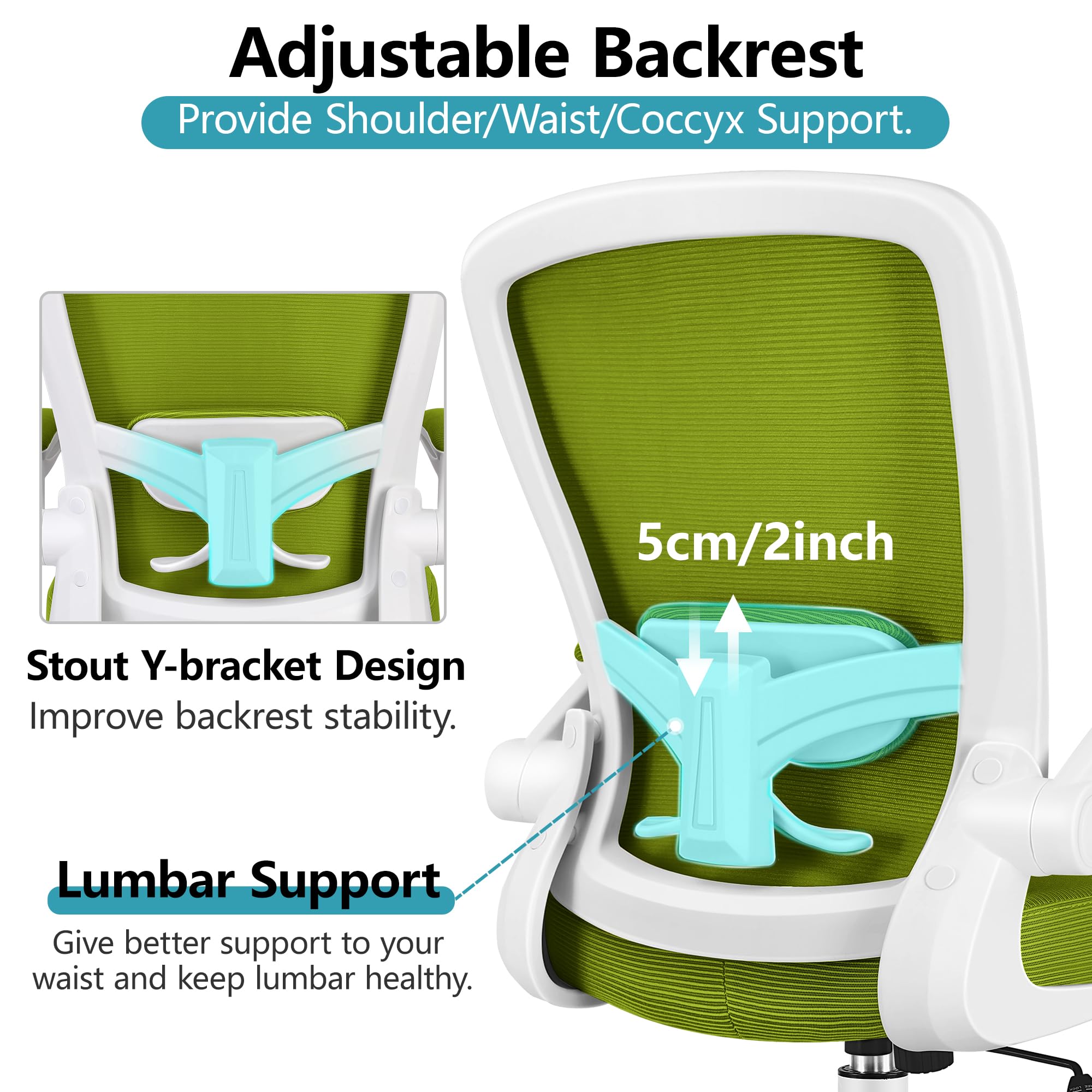 FelixKing Office Chair, Ergonomic Desk Chair Breathable Mesh Chair with Adjustable High Back Lumbar Support Flip-up Armrests, Executive Rolling Swivel Comfy Task Computer Chair for Home Office