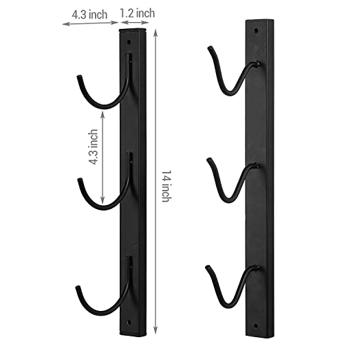 MyGift Modern Wall Mounted Matte Black Metal Wine Storage Rack Set, Hanging Wine Bottle Holder Display Rack, Holds 6 Bottles