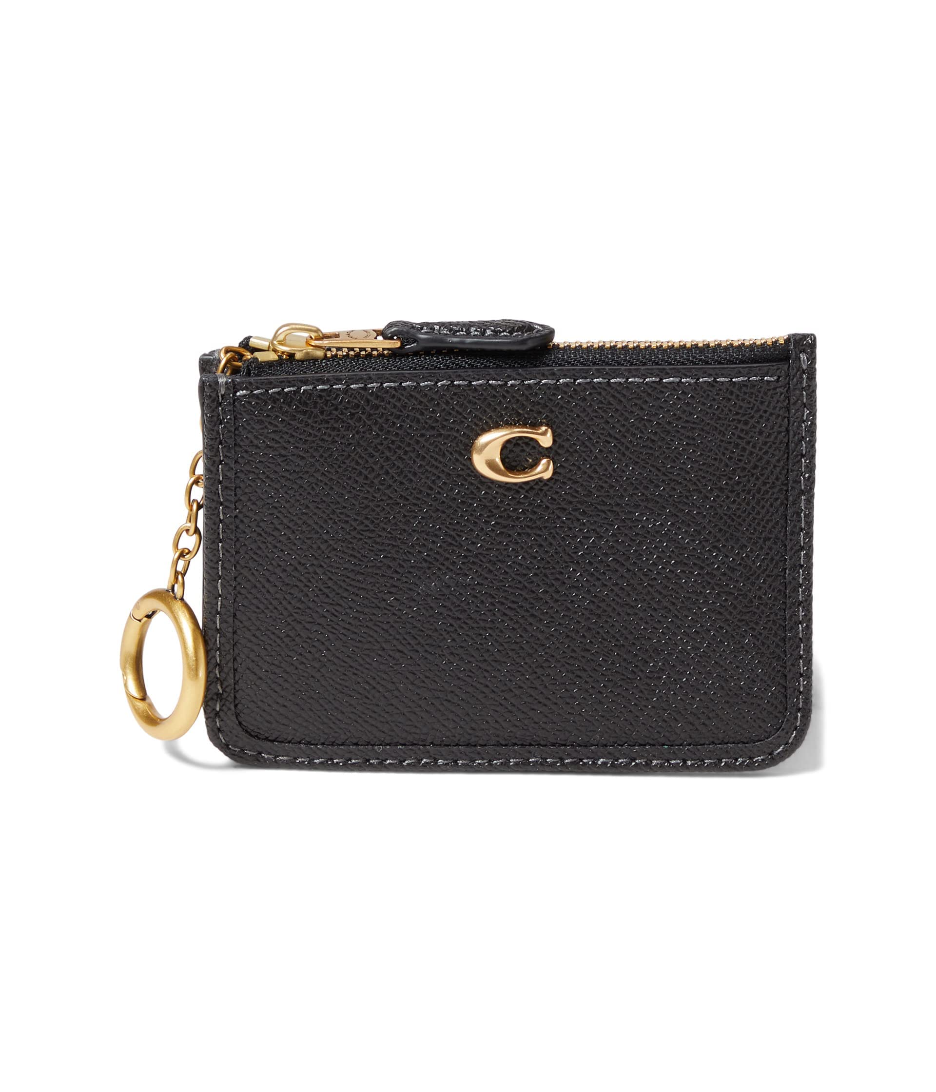 Coach Cross Grain Mini ID Skinny Black One Size