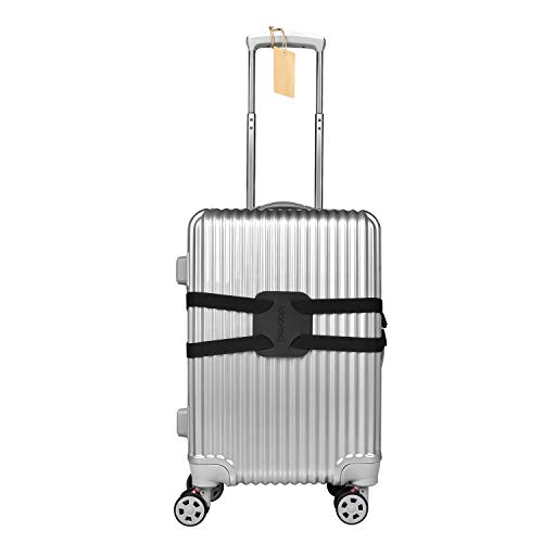 Luggage Straps Bag Bungees for Add a Bag Easy to Travel Suitcase Elastic Strap Belt, High Elastic Suitcase Adjustable Belt Bag Bungees with Buckles (Black/Black)