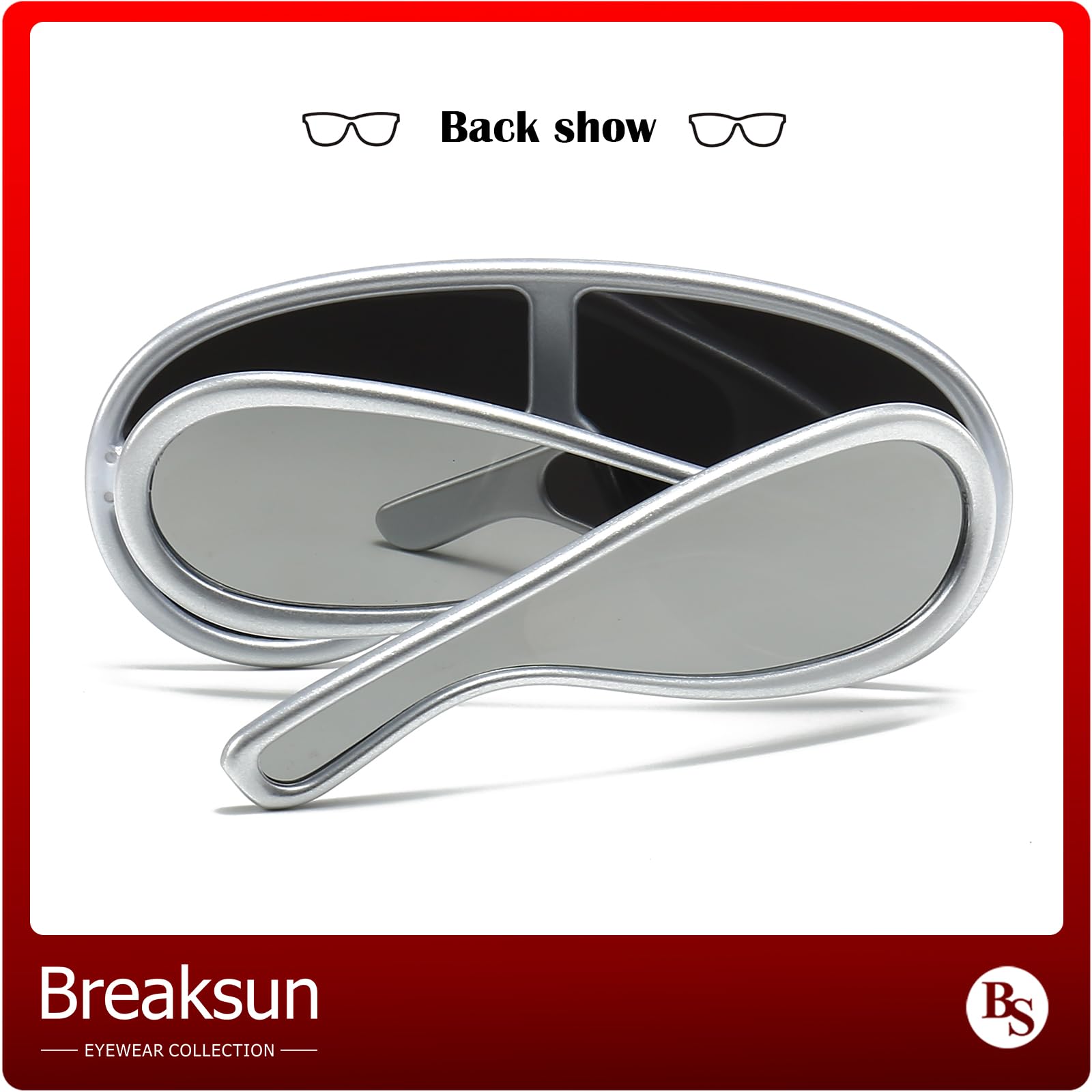 Breaksun Fashion Wave Mask Sunglasses for Women Men Oversized Silver Mirrored Futuristic Shield Sun Glasses Designer Style (Silver/Silver Mirror)