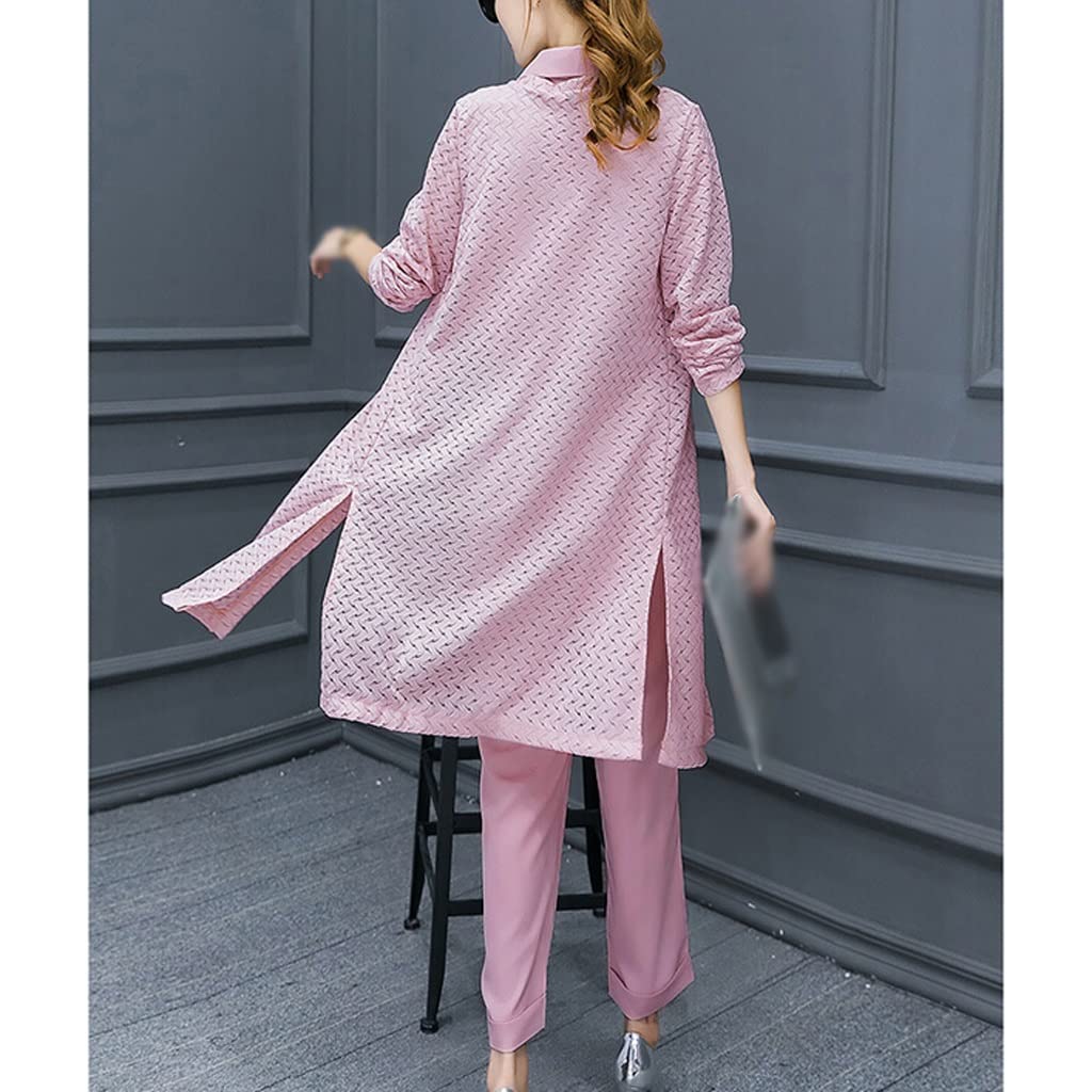 DHTDVD Women's Suits Casual Office Business Suits Workwear Suits Pants 3 Sets (Color : D, Size : S Code)
