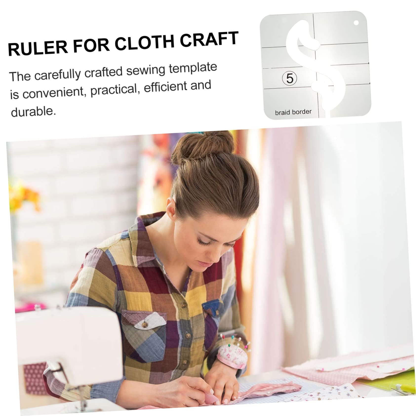 BETOOKY 1pc Sewing Patch Ruler Quilting Frames for Hand Quilting Ruler for Clothing Patchwork Ruler Transparent Quilting Ruler Patchwork Quilt Fabric Sewing Ruler Acrylic Sampler Shaped