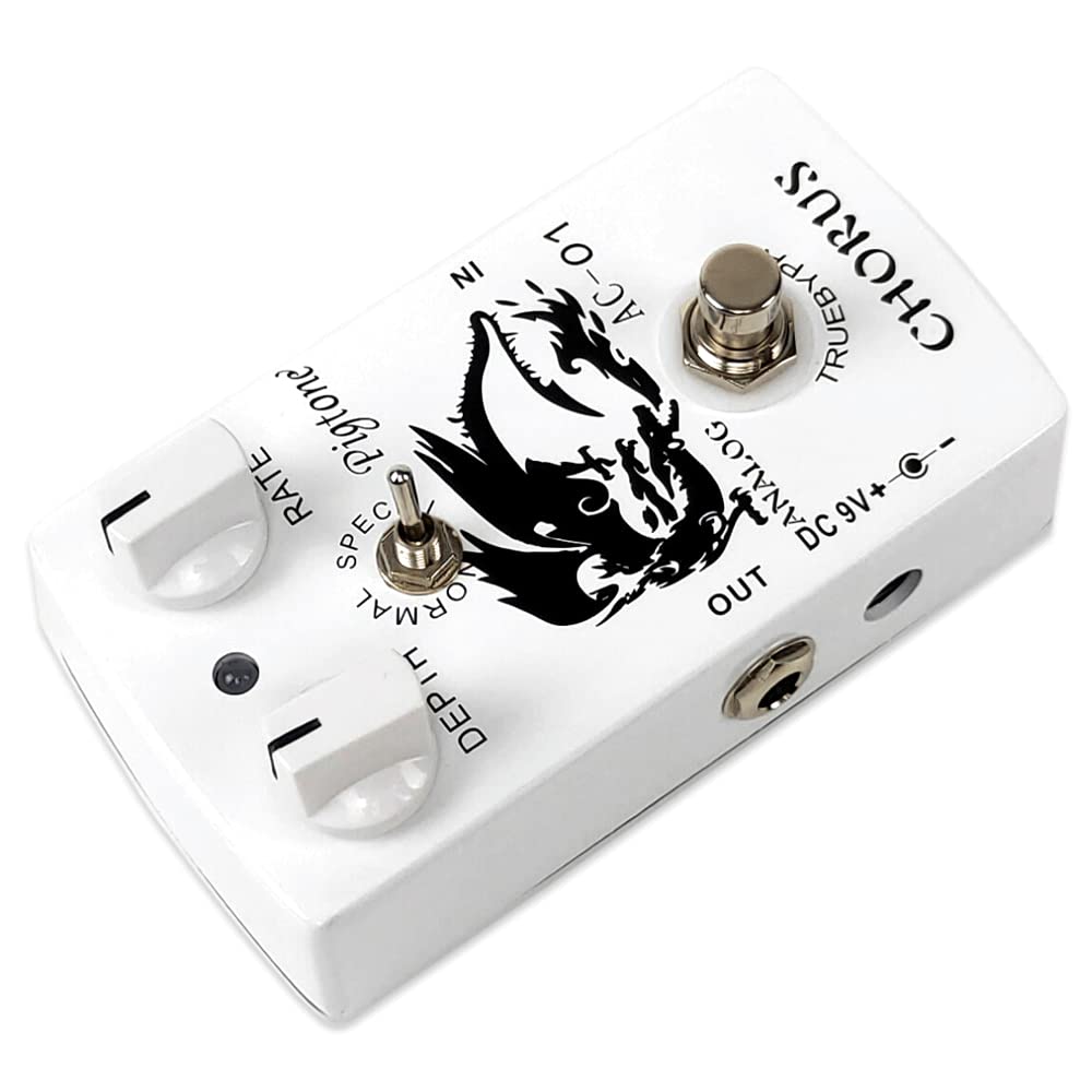 Chorus Electric Guitar Effects Pedal Type DC 9V True Bypass White (PP-25)
