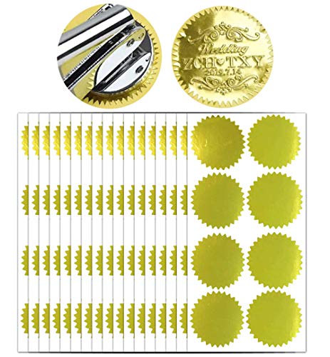 Christmas Gold Embossed Stickers Envelope Seals for Wedding Invitations 1 3/4" - Christmas Metallic Foil Package Envelope Certificate Wafer Seals for Party Favors, Packages, Greeting Cards 200 Pcs