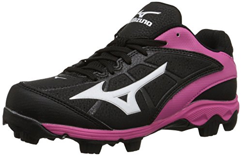 Mizuno 9 Spike ADV YTH FINCH FRHSE6 BP Youth Girls Molded Cleat (Little Kid/Big Kid), Black/Pink, 4.5 M US Big Kid