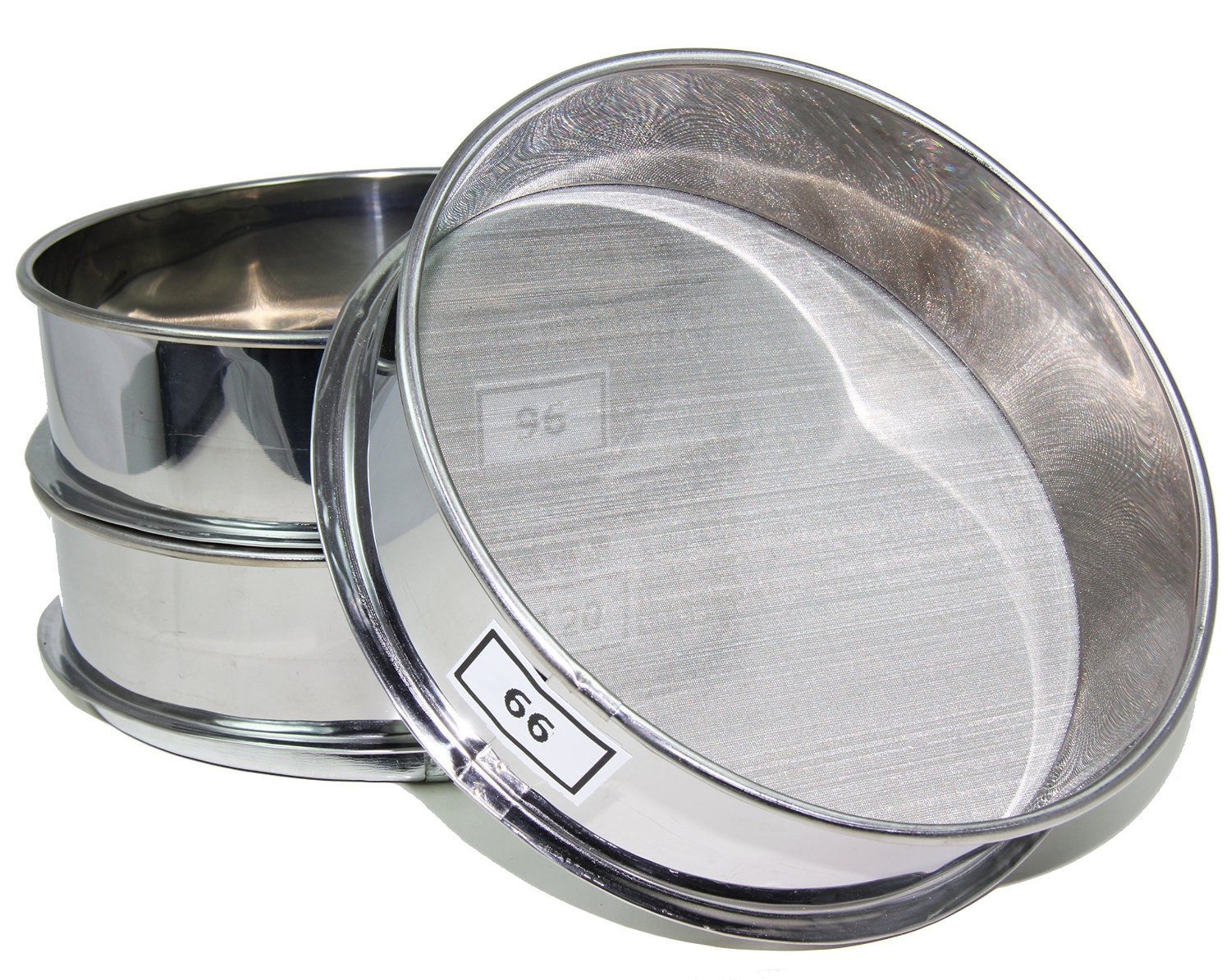 E-ONSALE Aluminum Herbal Pollen Set of 3 Screen Size Stackable Sifter 66, 96, 120 Micron Hash Extractor Sifter Shaker (66, 96, 120)