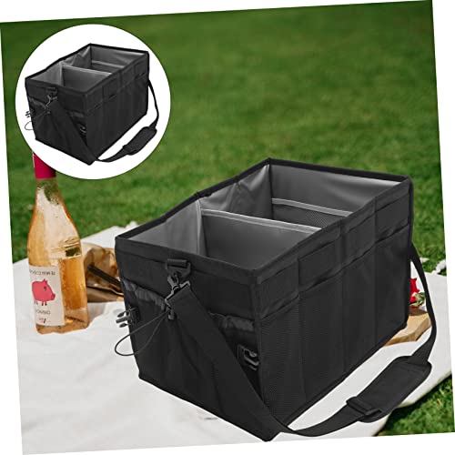 DOITOOL Bbq Storage Box Collapsible Picnic Basket Grill Accessories Picnic Grill Accessory Storage Case Travel Accesories Cargo Organizer Toolkit Outdoor 600d Waterproof Oxford Cloth