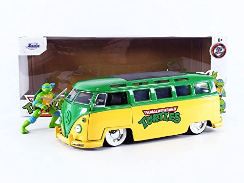 Jada 1:24 Diecast 1962 VW Bus with TMNT Leo, Green