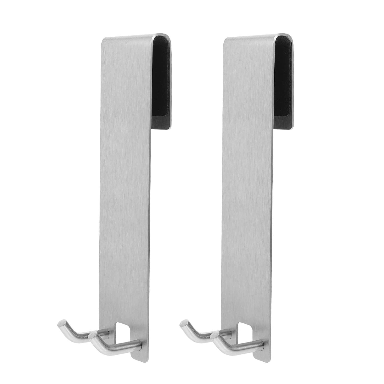 DOITOOL Towel Hooks 4pcs Back Door, Hangers Stainless Door Over Towel Cabinet for Hanger Punch Hooks Squeegee Robe Glass Hats Free Extended The Hook Frameless Storage Bathroom Clo Home Towel Hook