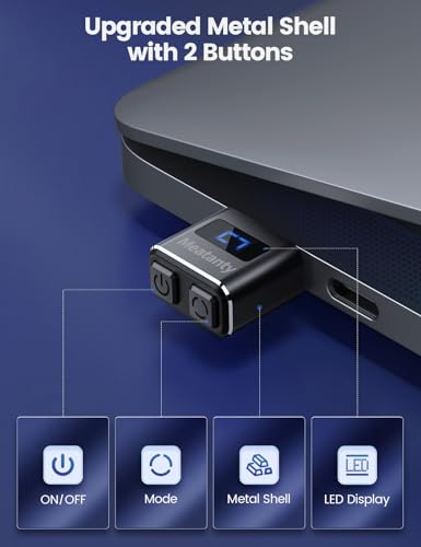 Meatanty Metal Tiny Mouse Jiggler, USB Mouse Mover Undetectable, Automatic Shaker with Separate Mode and ON/Off Buttons, Mouse Moving Device LED Screen, Wiggler Giggler Keep Computer/PC/Laptop Awake