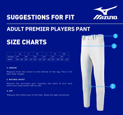 Mizuno Men's Premier Player's Pant (White, Medium)