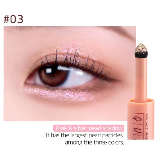CORINGCO Shimmer Glitter Eye Maker Volume Eyeshadow Stick Quick-Hara Glitter Eye Makeup K-Beauty #03 Milky Way Moonlight Long Lasting Sparkle Glow Light
