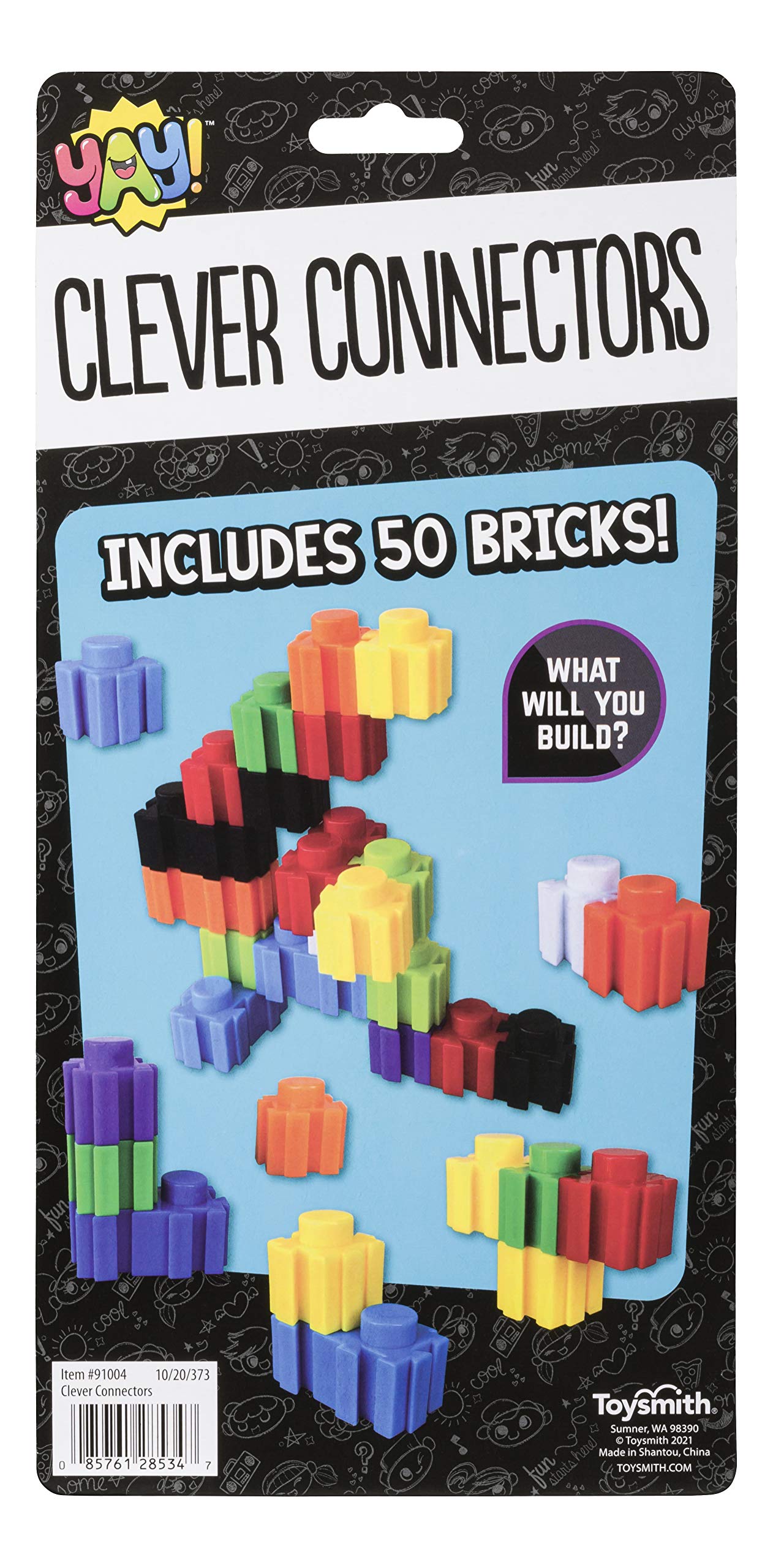 Toysmith Clever Connecters Building Blocks, Includes 50 Bricks