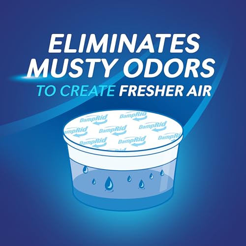 DampRid Hi-Capacity Moisture Absorber Bucket, Fresh Scent, 2 lb. 15.5 oz. & Moisture Detection Strip (2 Pack), Attracts & Traps Excess Moisture