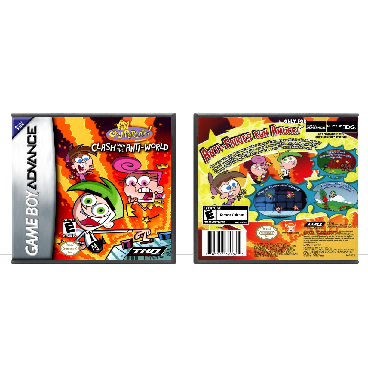 Fairly Odd Parents: Clash with the Anti-World | (GBA) Game Boy Advance - Game Case Only - No Game