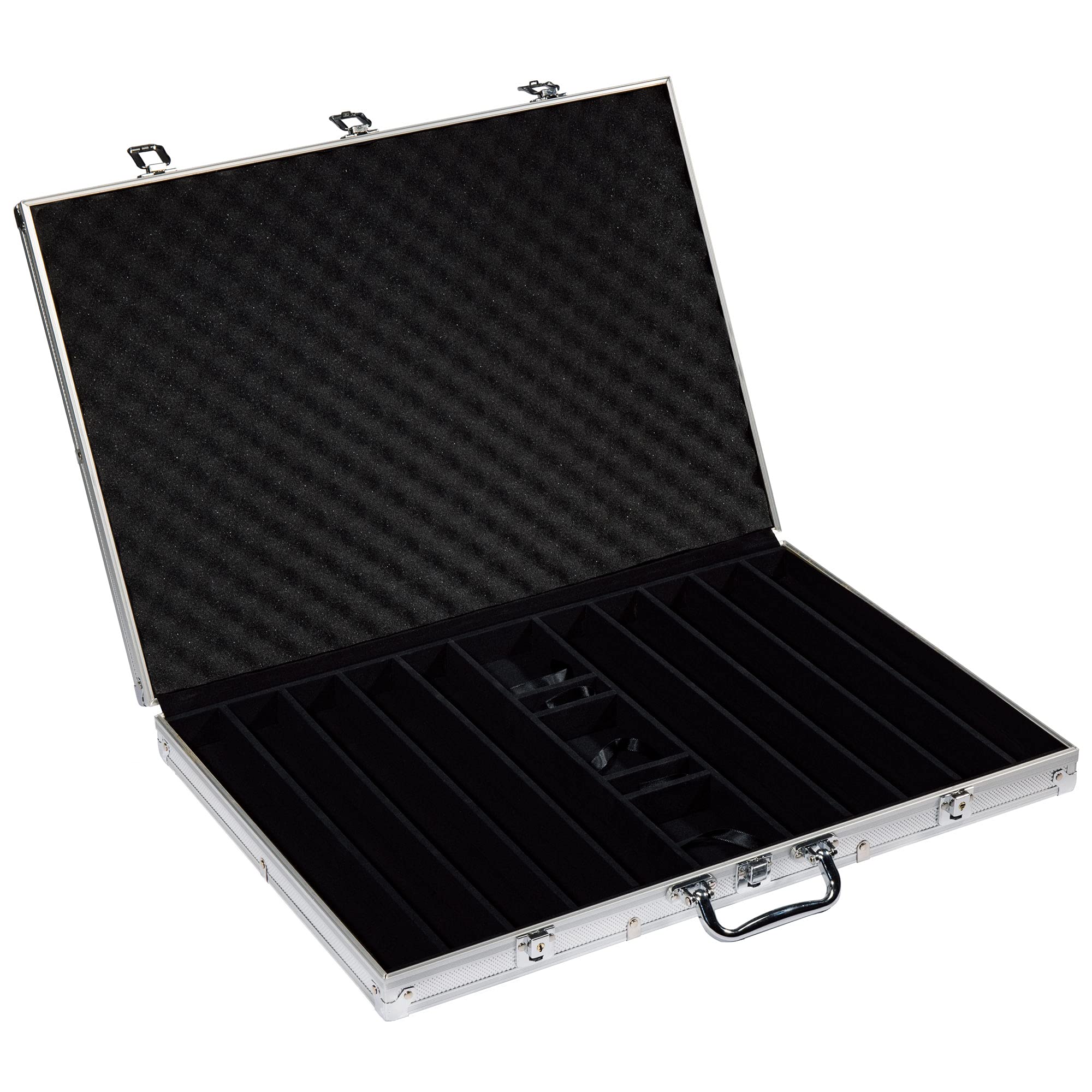 Ultimate Poker Chip Set Aluminum Carry Case - Holo Inlay Heavyweight 14-Gram Casino Quality Poker Chips - with Dice and Playing Cards - Heavy-Duty Protection - Locking Portable Case (1000 ct Rolling)