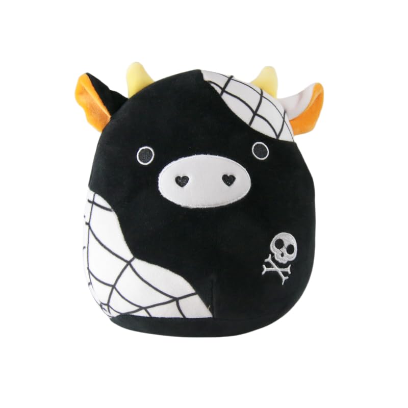 Breyoueze 1Pcs 8'" Cow Plush Toy for Halloween,Thanksgiving,Christmas Celebrations, Cute and Soft Toy - Great Gift for Kids…… (Spider Skull Cow)…