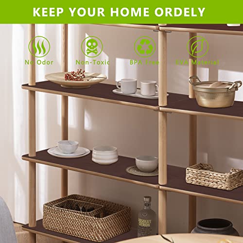 Shelf Liner Cabinet Liners for Kitchen, Non Adhesive Drawer Liner, Durable Washable Waterproof Fridge Refrigerator Mat Pantry Shelf Protector Liner for Shelves, Cupboard, Coffee 11.8 x 78.7 inches