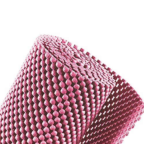 Shelf Liner Drawer Liner Non-Slip Mat Shelves Liners 12" X6.5β Grid Pattern PVC Non-Adhesive Grip Liner Anti-Slip Mat for Kitchen Cabinets Wire Shelving Pantry Dresser Refrigerator (Pink)