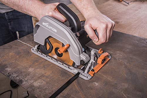 Evolution Power Tools R185CCS 7-1/4" TCT Multi-Material Cutting Circular Saw, 7-1/4", Orange
