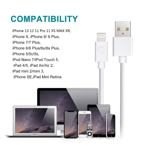 iPhone Charger, 4Pack 6FT Lightning to USB Charging Cable Cord Compatible with iPhone 13 12 11 Pro 11 XS MAX XR X 8 8Plus 7 7Plus 6 6Plus 6S 6SPlus 5 5S SE (S-06WH)