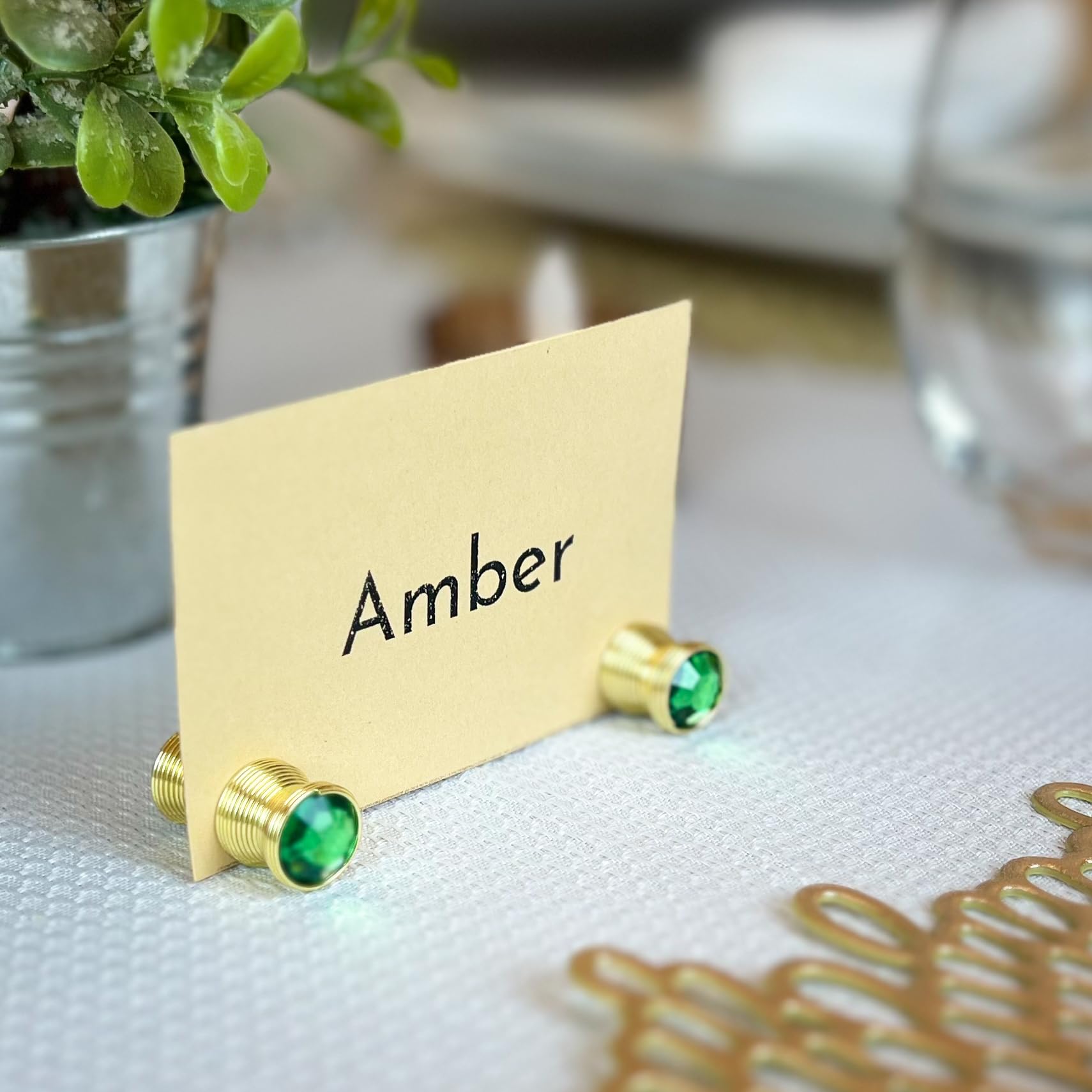 Ideikis 40Pcs.Multipurpose/Place Card Holders/Table Name Card Holder/Small Size Table Card Holder/Menu Clips/Gold Table Card Holder/Mini place card holders/Wedding/Anniversary/Birthday/Party