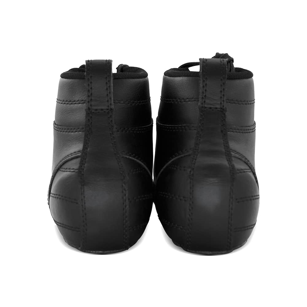 CAPETOS Roller Skates - Black Microfiber Roller Rink Derby Quad Skates - Indoor/Outdoor Skating (40.5/7.5)