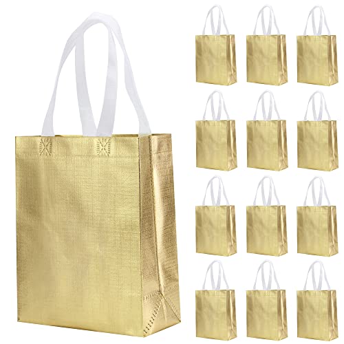 LOOKSGO 12 Pcs Non-woven Reusable Gift Bags With Handles for Party Favor 8W x 4L x10H Size
