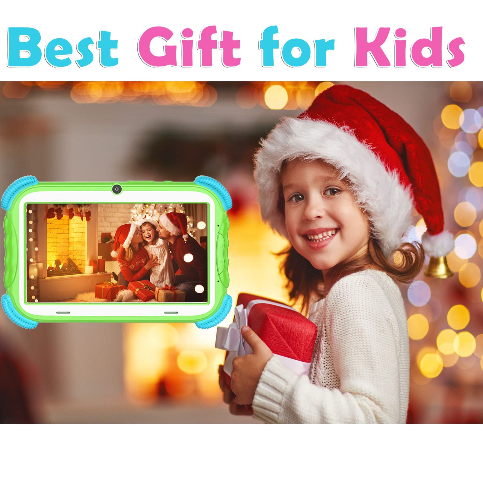 DOMATON 7' Kids Tablet, 14/3.1, K711 Green