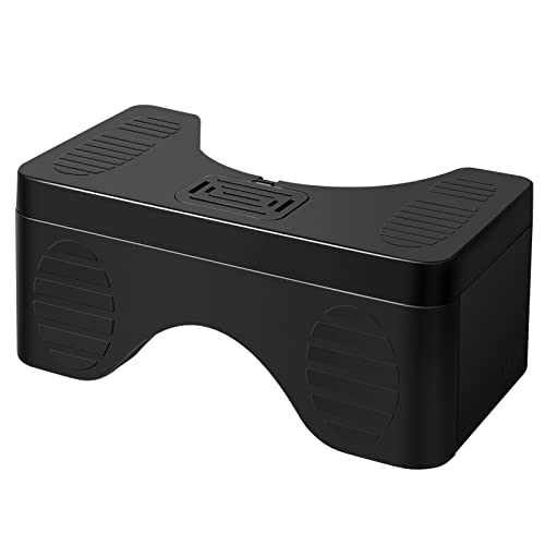 EASICOZI Potable Bathroom Squat Stool, Convertible Squatting Toilet Stool from 7” to 9” Height, Foldable Toilet Step Stool for Adult and Teens(Black)