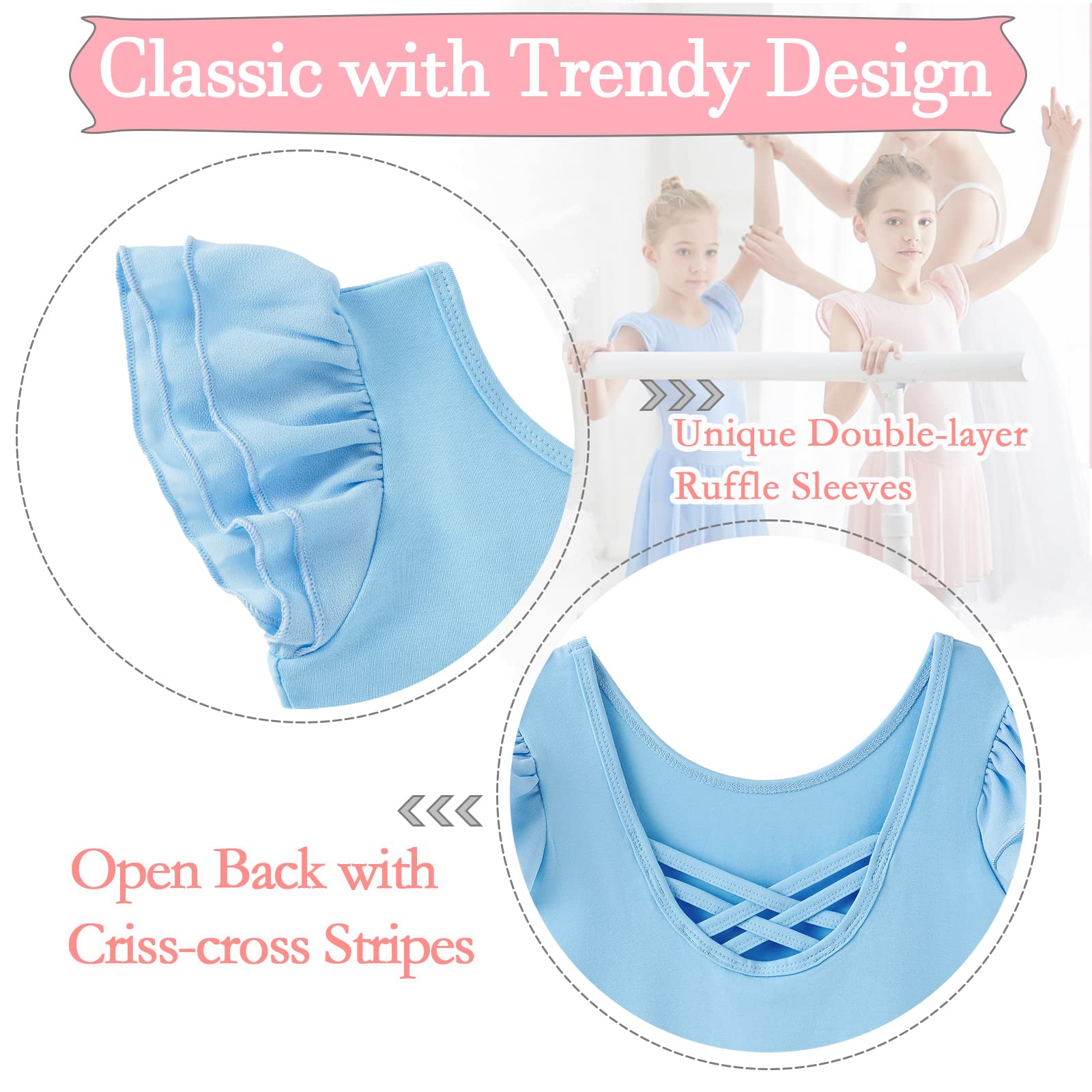 Dance Leotard for Girls Leotards for Toddlers Size 5 Blue Ballet Dress Clothes With Tutu for Dance Class