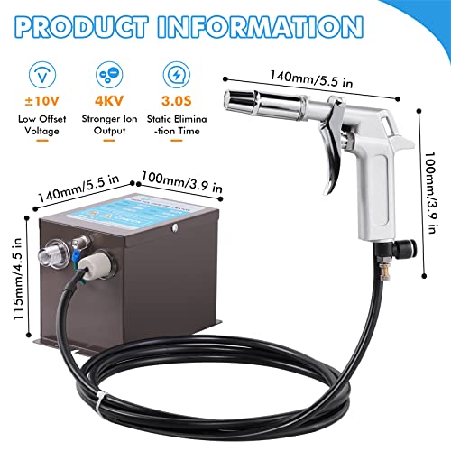 YUCHENGTECH Ionizing Air Gun Anti Static Gun Anti Static Air Gun Static Eliminator Anti Static Ionizier with 4KV High Voltage GeneratorĀ 110V