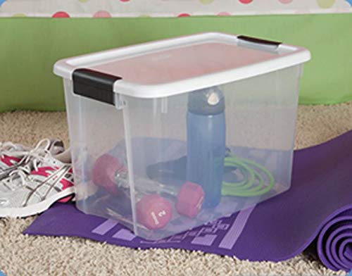 Sterilite 30 Quart Ultra Clear Plastic Stackable Storage Tote Container with Latching Lid (36 Pack)