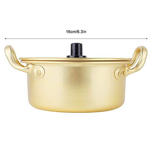 Korean Noodle Ramen Pot Aluminum Pot Korean Yellow Aluminum Stockpot Instant Noodles Pot((16cm))