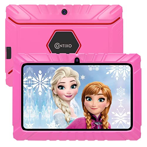 Contixo 7 inch Kids Learning Tablet Bundle - 16GB Storage, Bluetooth, Android, Dual Cameras, Parental Control, Kids Bluetooth Headphone & 32GB microSD Card