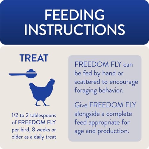 FLOCKLEADER Freedom Fly, All American Dried Black Soldier Fly Larvae Poultry Treats, 5 lb