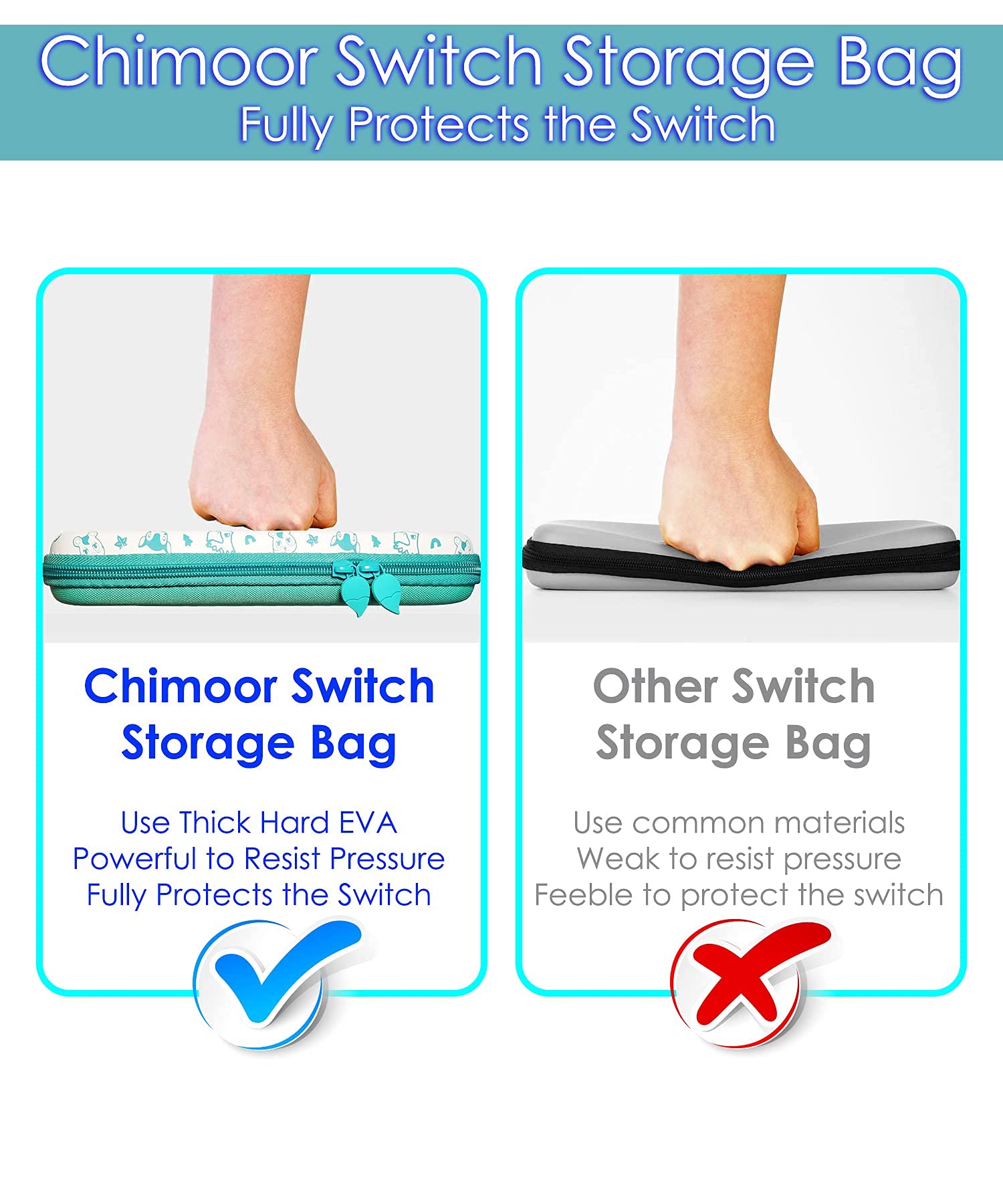 Chimoor Switch Case For Nintendo Switch OLED (2021) Carrying Case Compatible With Nintendo Switch Switch Game Case 10 Game Cards Holders Slots Inner Storage Bag for Switch Console Game Accessories