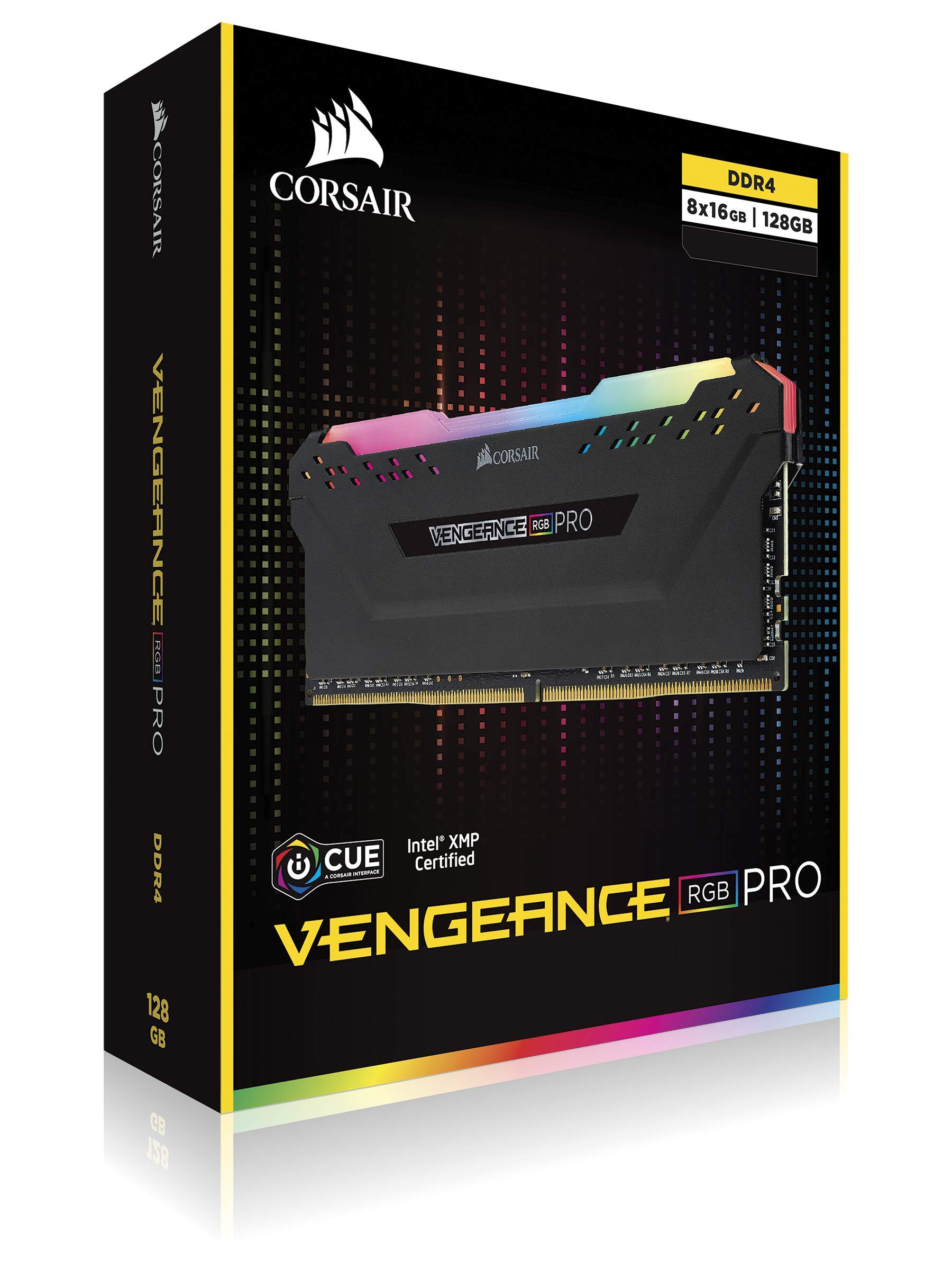 Corsair Vengeance RGB Pro 64GB (2x32GB) DDR4 4000 (PC4-32000) C18 Desktop Memory – Black