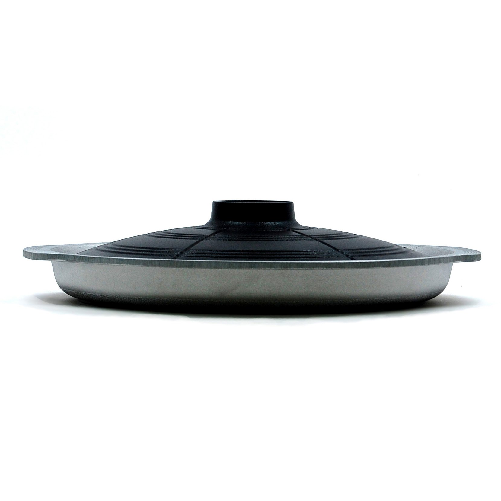 COOKKING - Korean Traditional BBQ Grill Pan, Cauldron Lid Shape - Stovetop Nonstick Indoor/Outdoor Smokeless BBQ Cast Aluminum Grill Pan