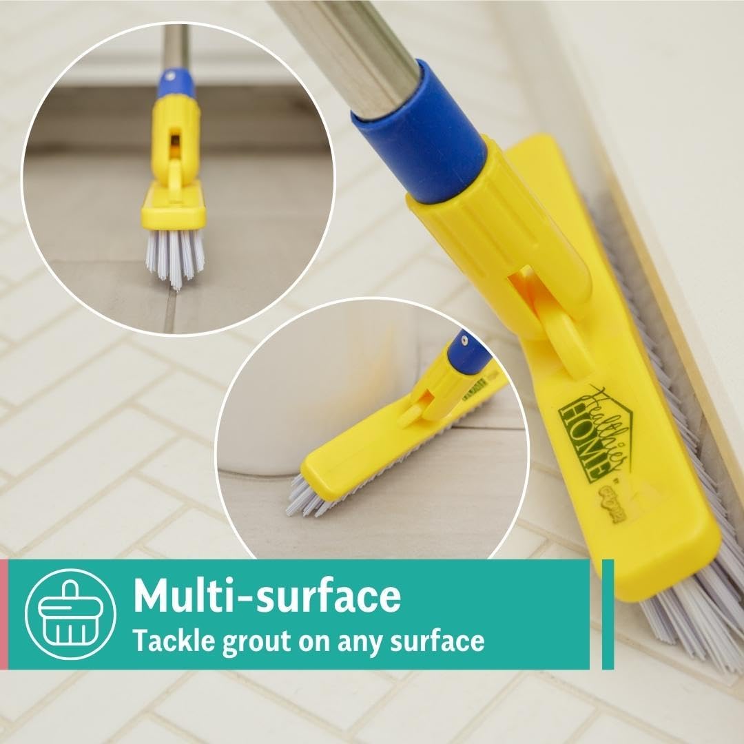 CHOMP! Grout Cleaner and Brightener, Includes Easy Scrubber Grout Cleaner Brush, Refreshes Grout and Removes Stains on Tile Floors and Walls in Showers, Bathrooms, Kitchens (1 Bottle x 32 Fl Oz)