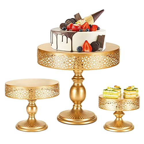 Gold Cake Stand, 3Pcs Cake Stand Cupcake Holder for Dessert Cake Table Decor Treats Candy Station for Party