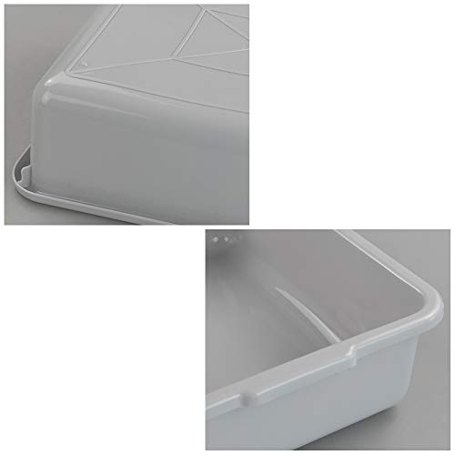 Wekioger Small Commercial Bus Tubs, Grey Bus Box/Wash Basin, 14.85" x 10.8" x 4.1"(4 Packs)