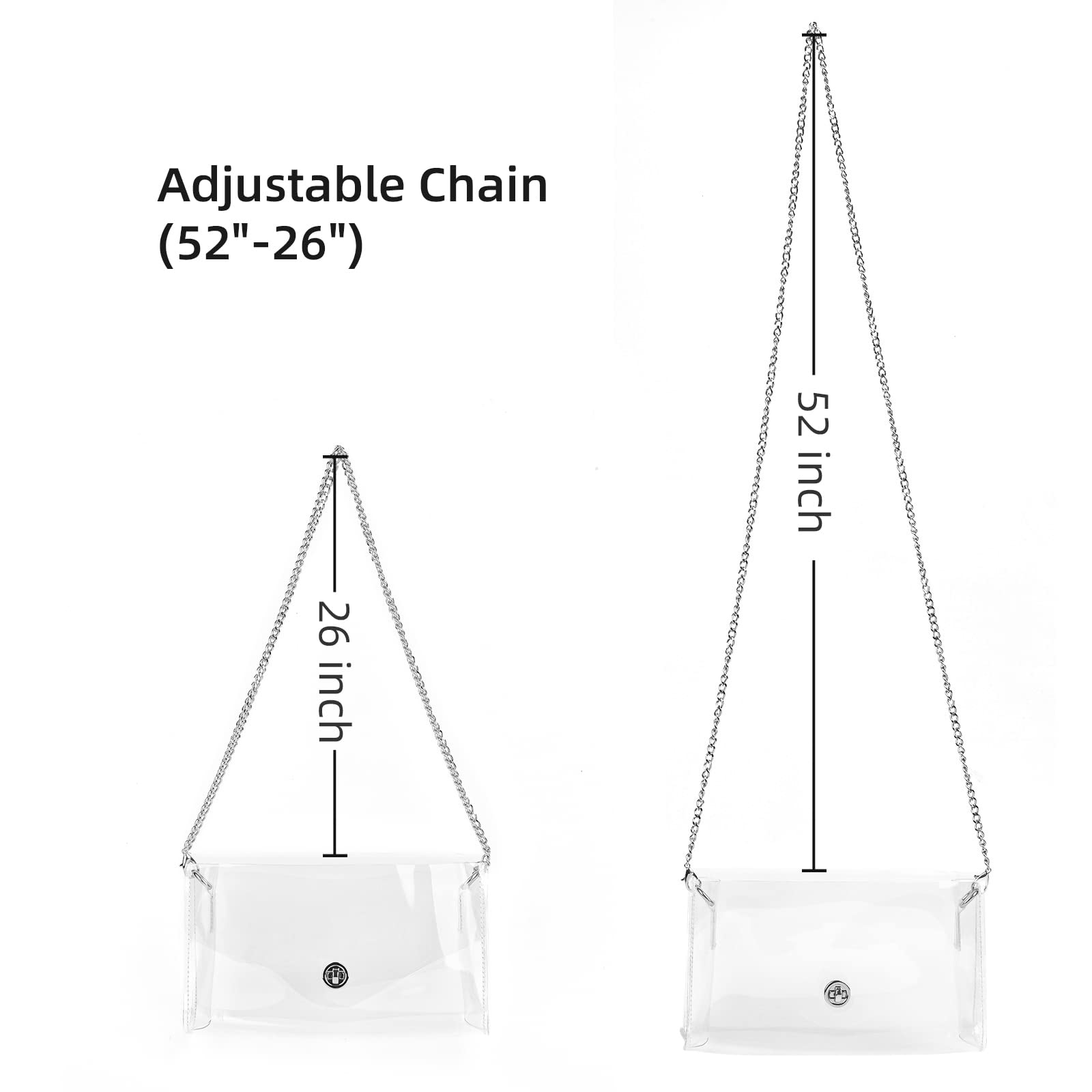Didida Clear Purse,See Through Transparent Crossbody Bag with an Extra Small Bag,Clear Bags for Women Stadium Approved,Sliver