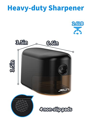JARLINK Electric Pencil Sharpener, Heavy Duty Pencil Sharpeners for 6-8mm No.2/Colored Pencils, Wall Industrial Pencil Sharpener with Stronger Helical Blade in Classroom/Office/Home (Black)